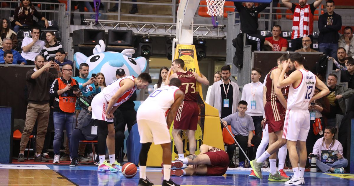 Mučna scena tokom meča Zvezda - FMP: Strašna povreda Kuzmića, mnogi su ...