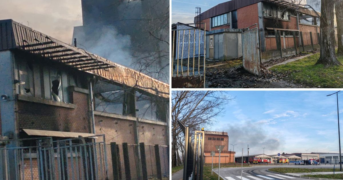 Prve slike s mesta požara u Novom Sadu, jutros dim kulja iz hale: Ovde je sve izgorelo ...
