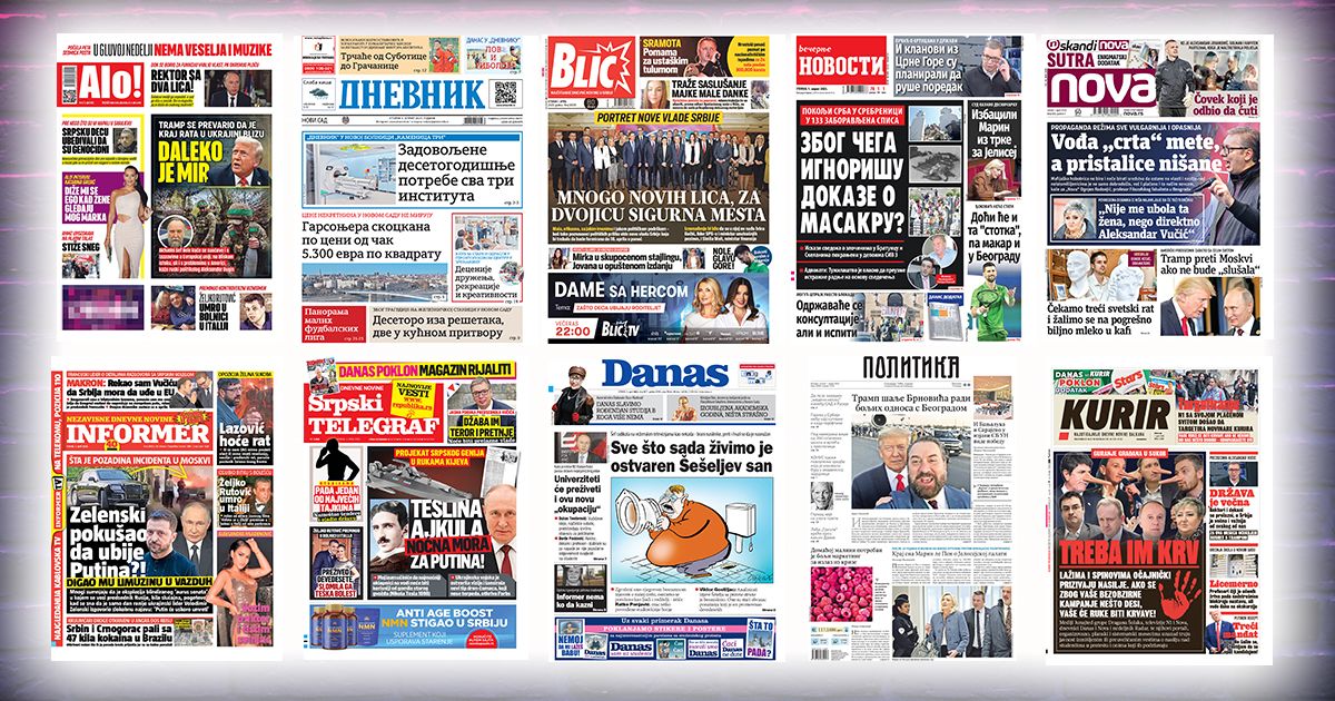 Naslovne strane današnjih novina: Prelistavanje štampe za utorak, 1 ...