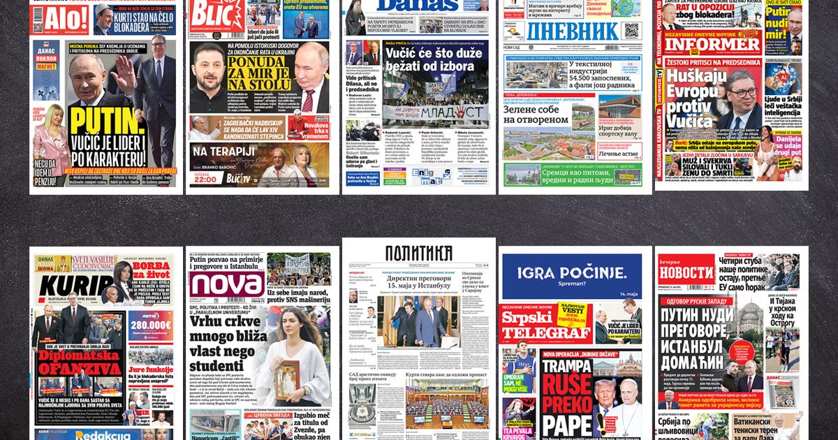 NASLOVNE STRANE DANAŠNJIH NOVINA: Prelistavanje štampe za ponedeljak ...