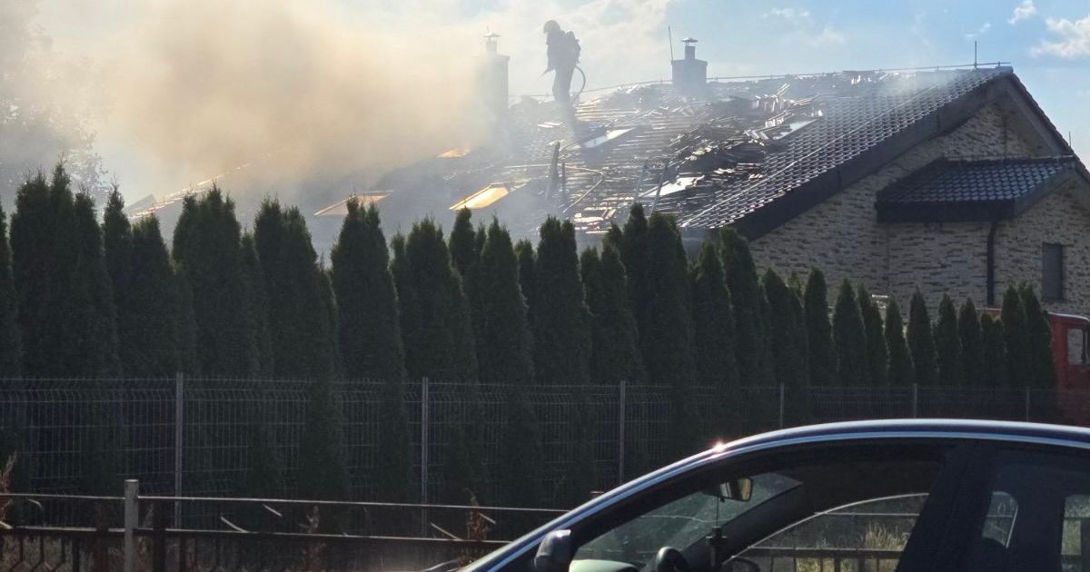 Prvi snimci sa mesta požara nadomak Aleksinca: Krov uništen, vatrogasci se neumorno bore sa ...