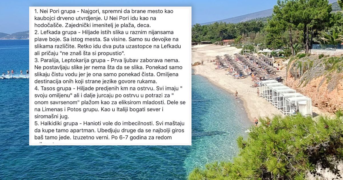 Ovo je najbolji post ikada na srpskim Fejsbuk grupama o Grčkoj: Sve je ...