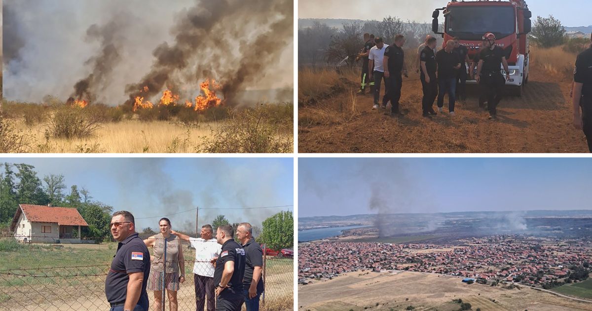 Prve slike i snimci stravičnog požara kod Kladova: Dim prekrio grad, vatra bukti, ne vidi se ...