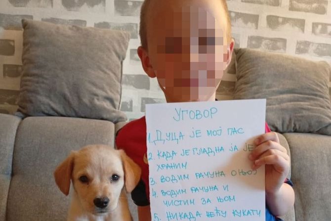 Dečak iz Užica potpisao ugovor sa roditeljima da će brinuti o svom psu ...