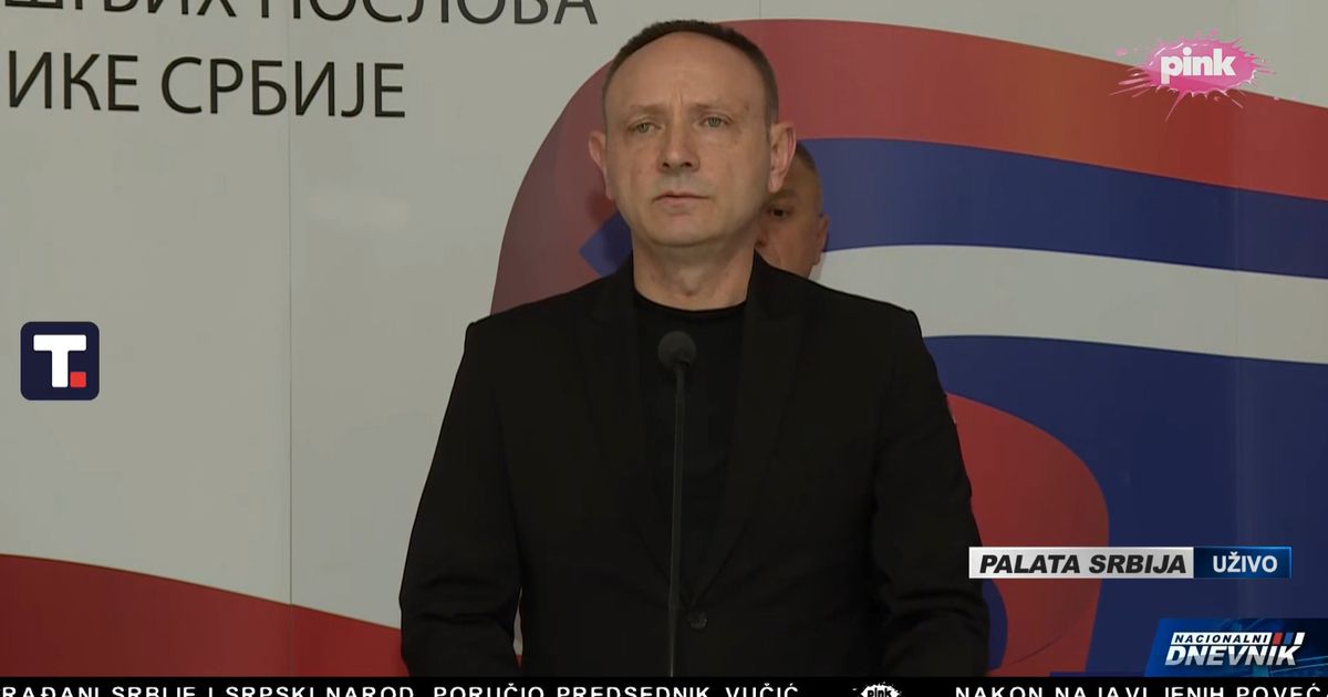 Police Director Dragan Vasiljevic addresses public from Palace of ...