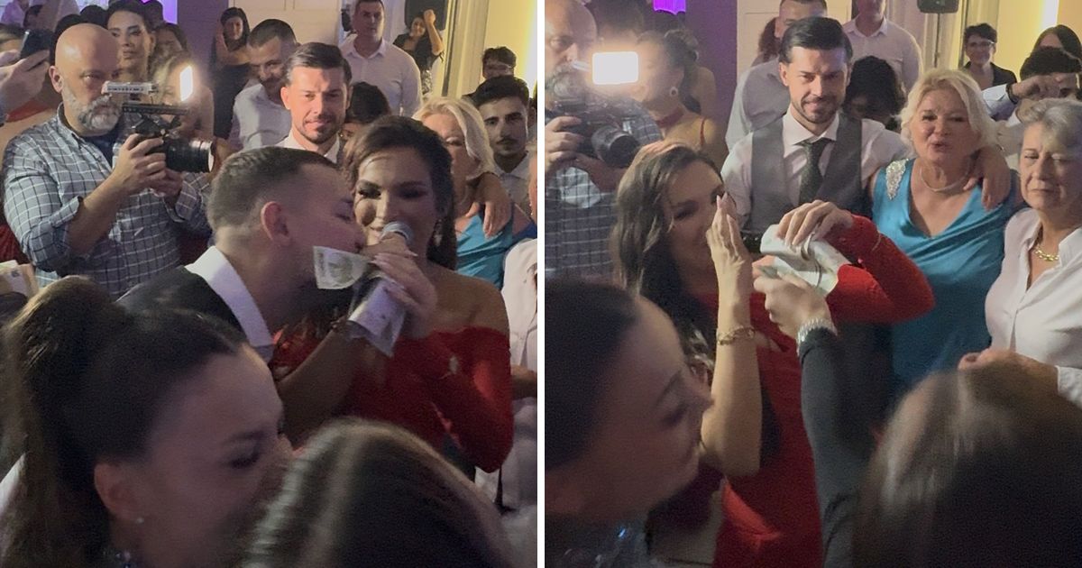 Uroš Živković na svadbi ljubi ruke Tamari Milutinović, nju zatrpavaju ...