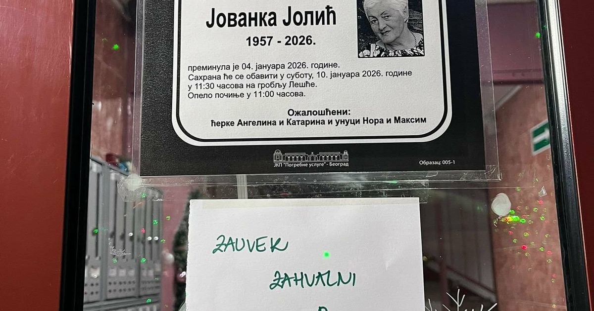 Sahranjena Jovanka Jolić: Na večni počinak je ispratili najmiliji ...